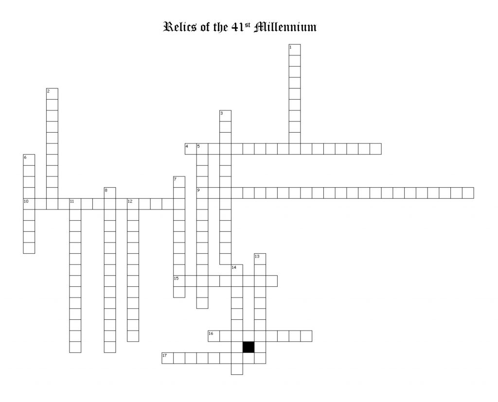 Relics Crossword | Goonhammer
